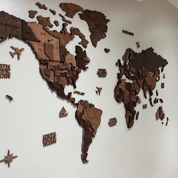 Wooden States Map, 3D States Map, Wood California Map, 3D New York Map ...