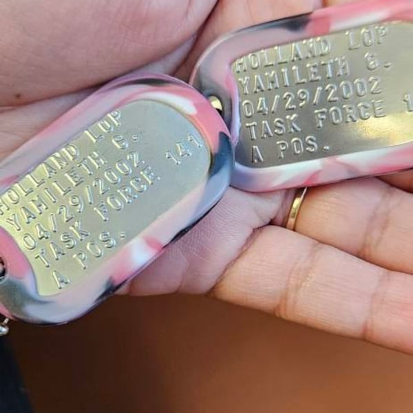 Custom Embossed Personalized Military Issue Stainless Steel Army Navy ...