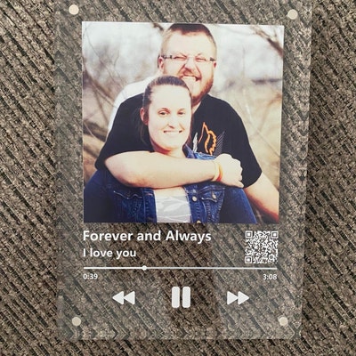 Custom Music and Song Plaque, Personalized Picture Frame, Custom Photo ...