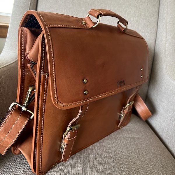 Leather Messenger Bag, Professional Bag, Work Messenger Laptop Bag ...