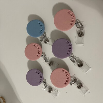 Minimalist Neutral Badge Reels Handmade Polymer Clay - Etsy