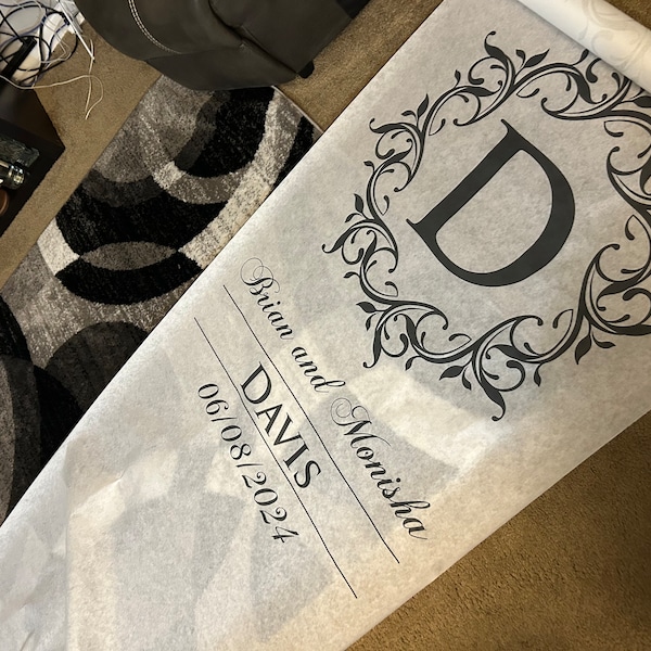 Custom Personalized Aisle Runner Wedding Aisle Runner, Initial Monogram ...