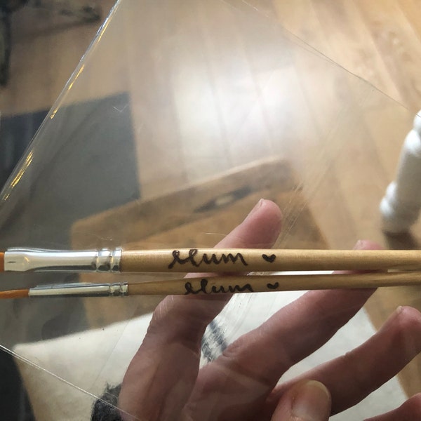Personalised Paint Brush,custom Brush Set, Wood Burned Artist Supplies ...