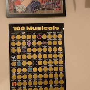 100 Musicals Scratch off Poster - Etsy UK