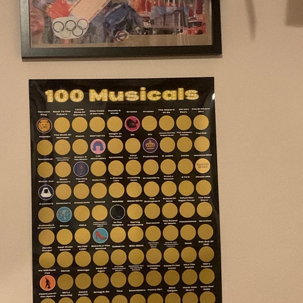100 Musicals Scratch off Poster - Etsy UK