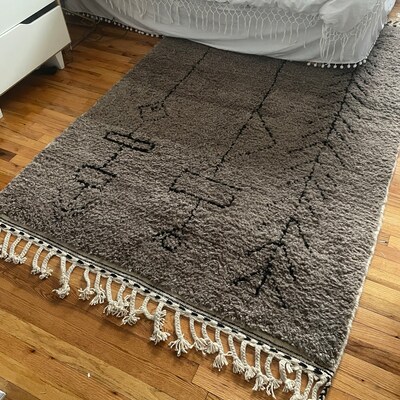 Moroccan Rug Black Handmade Berber Rug Custom Area Rug Wool Rug Beni ...