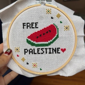 Palestinian Embroidery Cross Stitch DIY Tatreez Kit 5in Hoop With 4 ...