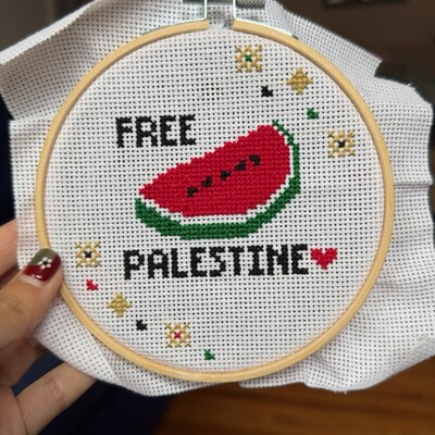 Palestinian Embroidery Cross Stitch DIY Tatreez Kit 5in Hoop With 4 ...