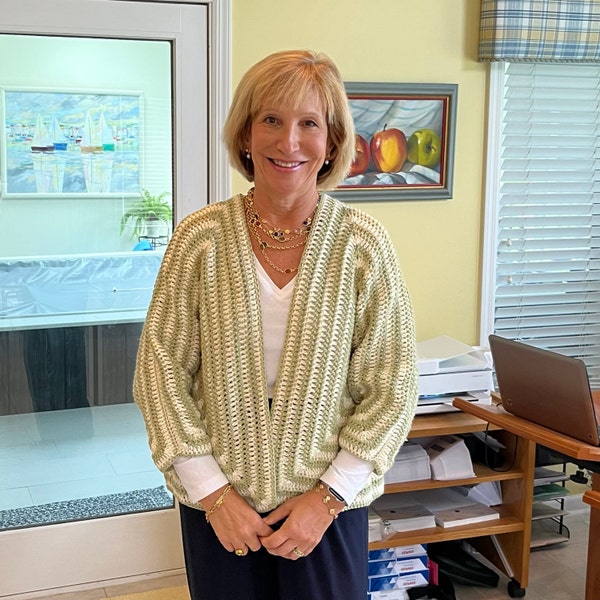 Floor Length Crochet Robe, Maria Callas Cardigan, Retro Cardigan ...