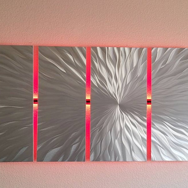 LED Metal Wall Art: Color Changing Modern Sculpture - Etsy