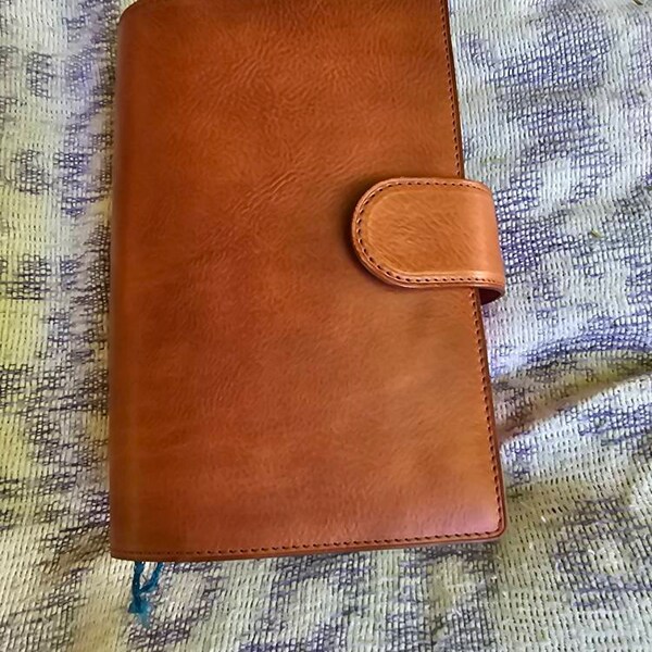 A7, Pocket 6 Rings Leather Binder, Filofax Pocket Planner, Veg Tan ...