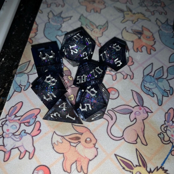 Gothic Dark Starry Sky Liquid Core Dice Set for Magic Game, Gorgeous ...