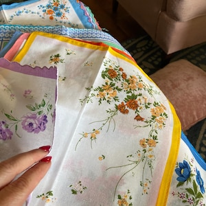 25 Women's Handkerchief Vintage Style Floral Different Designs & Colors ...