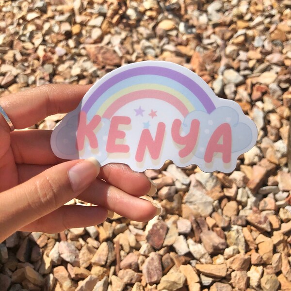 Rainbow Name Sticker,personalized Name Sticker,water Bottle Sticker ...