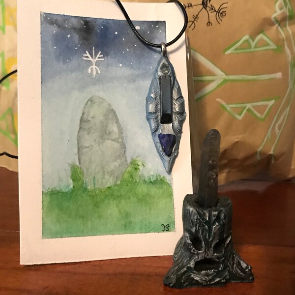 Eye of the Silver World Tree, Yggdrasil Amulet With Labradorite/ Norse ...