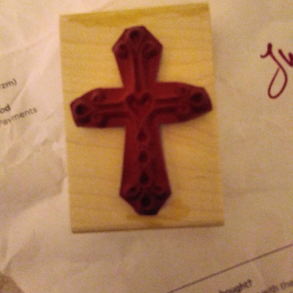 Ornate Cross Mounted Rubber Stamp, Christian, Religious Easter, Jesus ...
