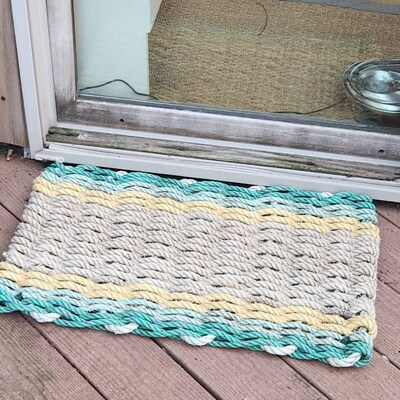 Recycled Lobster Rope Doormat, Handwoven in Maine: Tenants Harbor - Etsy