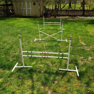 Dog Agility Equipment Training Bundle: 3 Versatile Jumps and 6 ...