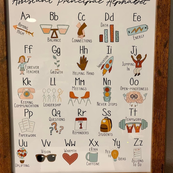 Assistant Principal Alphabet Print - Administrator Gift Administrative ...