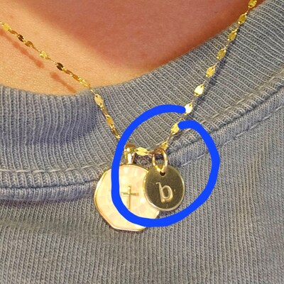 Gold Initial Charm Personalized Initial Disc Gold Filled Initial ...