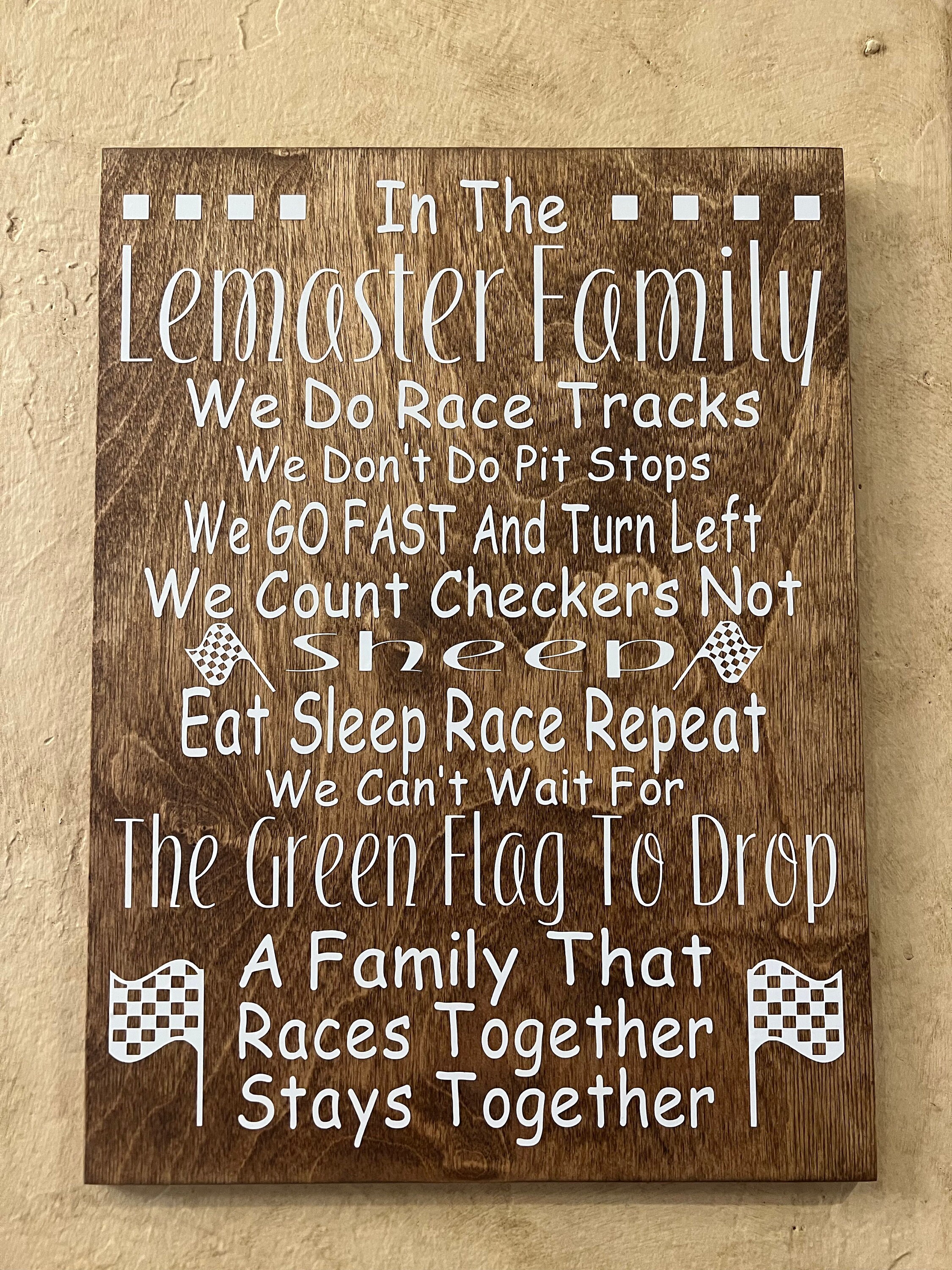 Custom Racing Sign . In This Family Personalized Dirt Track Racing Sign ...