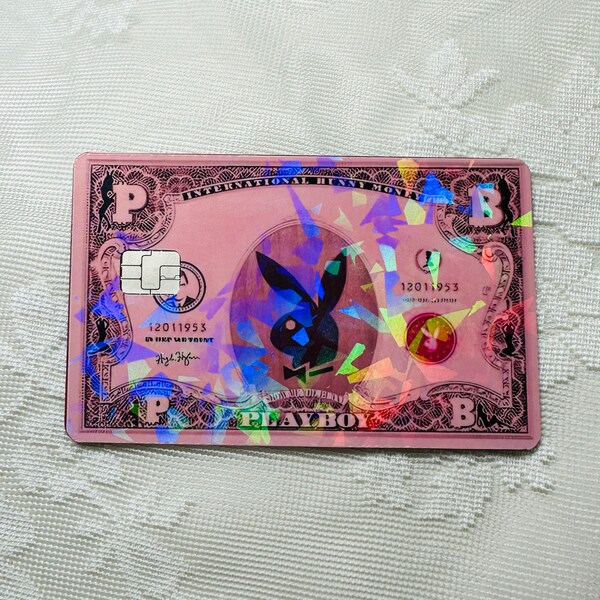 Pink Bills Credit Debit Card Sticker, Pink Aesthetic Credit Card ...