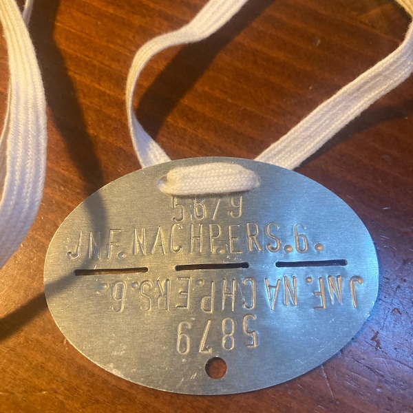 WW2 Dog Tag Set. Notched Style Stainless Steel Tags With Choice of ...