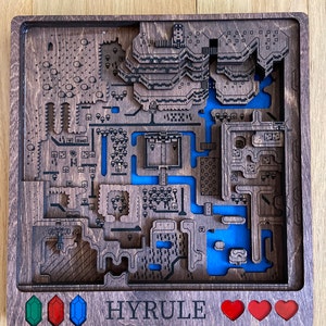 3D Hyrule Video Game Map Laser Cut Wood Multilayer Custom - Etsy