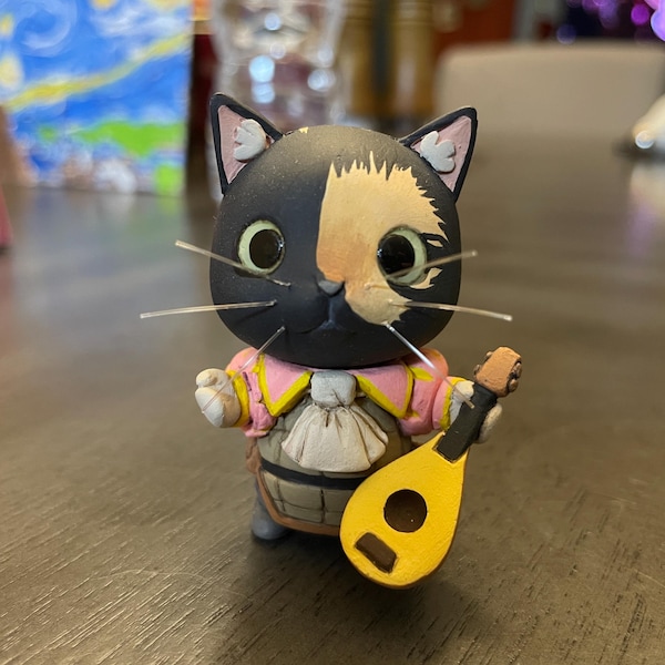 Handmade Bunny Wizard, Polymer Clay Rabbit, Handcrafted Art Toy, Cute ...