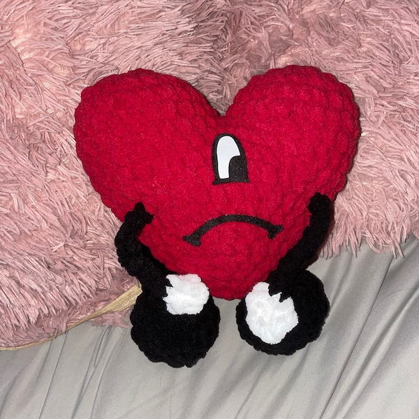 BB Heart Plush | Crochet Red Heart Plush With Arms & Legs | Sad Summer ...