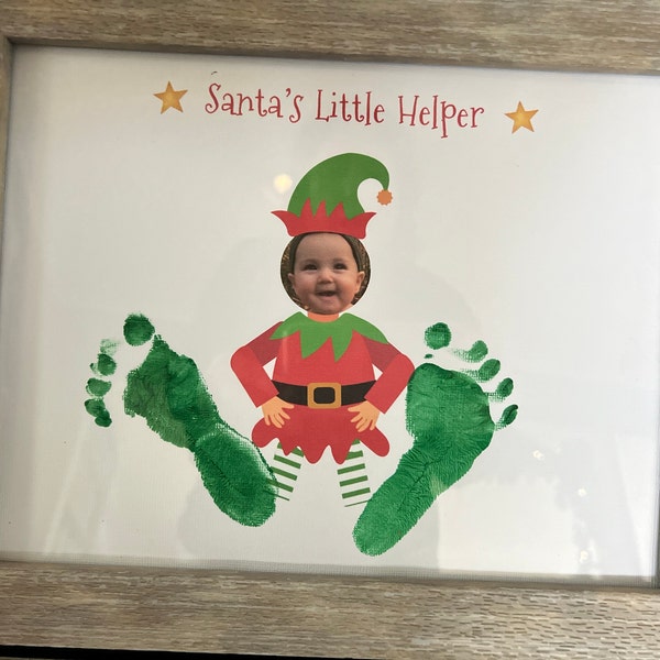 Elf Footprint Art | Baby's First Christmas Handprint Footprint Activity ...