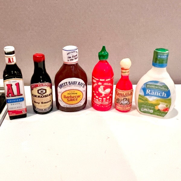 Miniature 1:6 Playscale Sauce, Condiments, Hot Sauce, Mini Mayonnaise ...