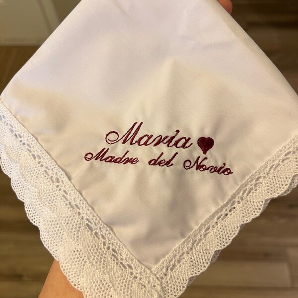 Personalized Lace Handkerchief With a Name and Date Embroidered - Etsy