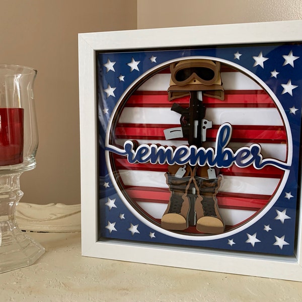 3D BATTLEFIELD CROSS SVG - Memorial Day Shadow Box Svg - Road Trip Svg ...