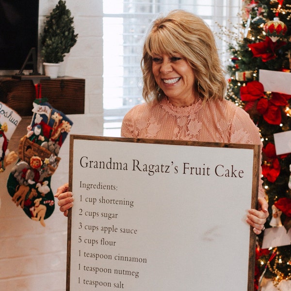 YOUR CUSTOM RECIPE 12" X 23" Wood Sign | Kitchen Wooden Sign ...