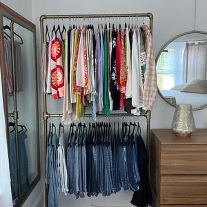 Garment Rack Double Rail Clothes Rack Clothing Rack Industrial Pipe ...
