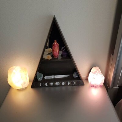 Moon Phase Altar Shelf Altar Decor, Moon Decor, Mirrored Shelf, Wiccan ...