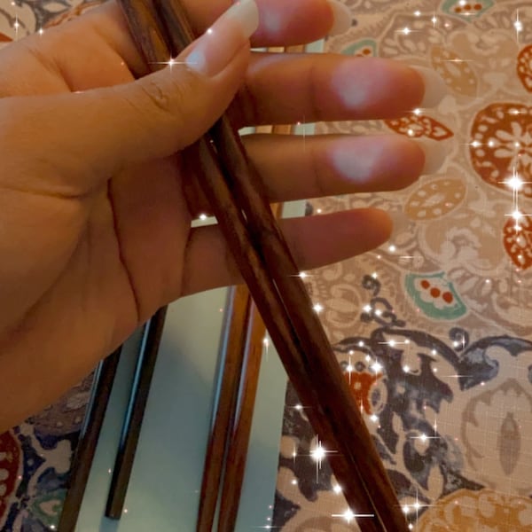 Personalized Japanese Rosewood Chopstick With Marble Tip, Rosewood ...