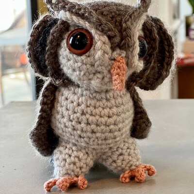 Screech Owl Amigurumi Crochet Pattern, Realistic Plush Bird of Prey ...