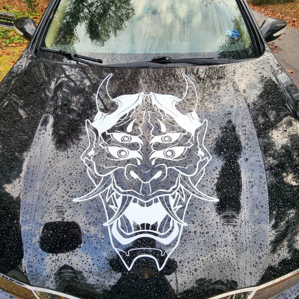 Hannya Mask Japanese Decal Sticker / Drawn by Hand / Window Body ...