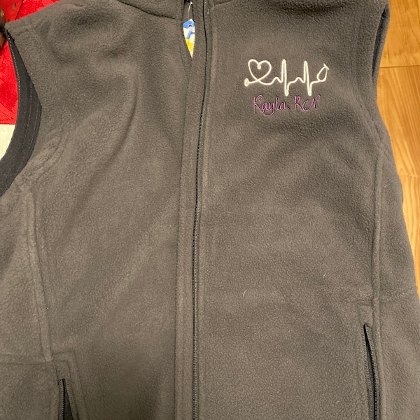 Nurse Fleece Vest, Personalized Gifts for Nurses, Custom Nursing ...