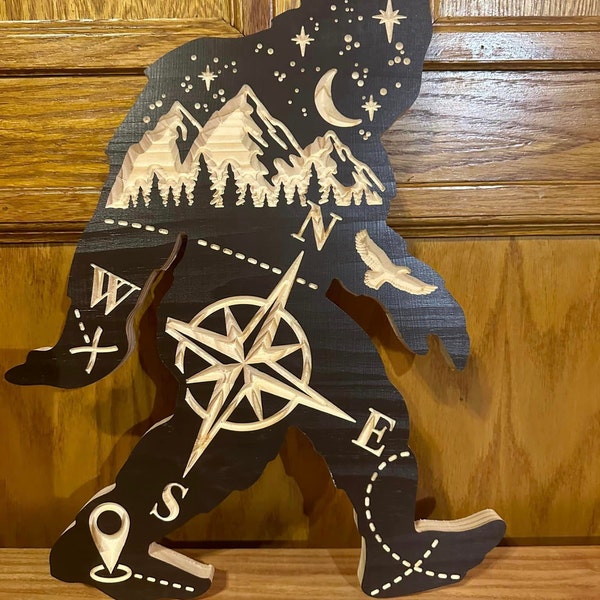 The Wandering Sasquatch, CNC File, DXF, Digital File Download - Etsy