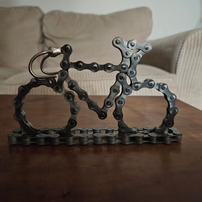 Upcycled Bike Chain Heart Keychain - Etsy