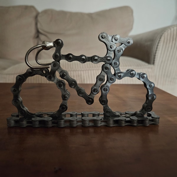 Upcycled Bike Chain 3D Bike Sculpture - Etsy