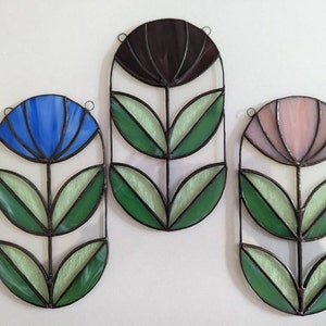 Flower Minis Stained Glass Pattern Stained Glass Patterns - Etsy