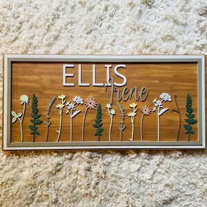 Wildflowers Nursery Sign Personalized Wood Name Sign for - Etsy