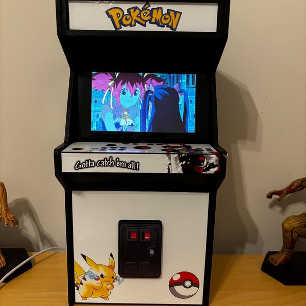 Retro Arcade Desk Top Organizer, Arcade Cabinet, Business Card Holder ...