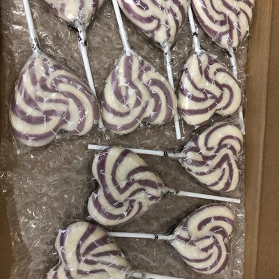 Black & White Love Heart Lollipops, Halloween Lollies, Candy Lollies ...