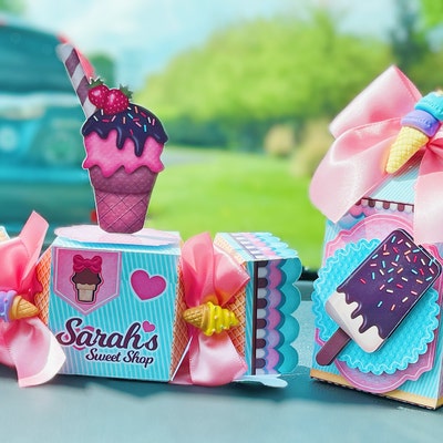 Ice Cream Theme Carton Party Favor Box. Ice Cream Theme Treat Boxes ...