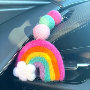 Rainbow CAR DIFFUSER // Essential Oil Diffuser // Wool Ball Diffuser ...